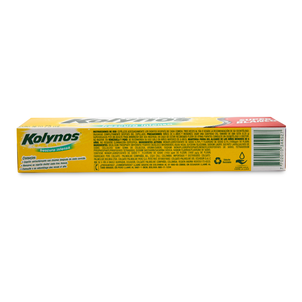 KOLYNOS CREMA DENTAL SUPER BLANCO *75ML | marketcircolo