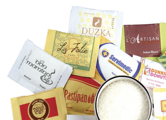 Sachets de azúcar blanca. | Golozzini